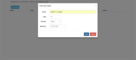 Delete Data In Php Mysql Without Refreshening Page