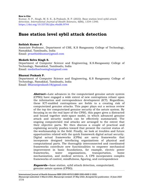 Pdf Base Station Level Sybil Attack Detection