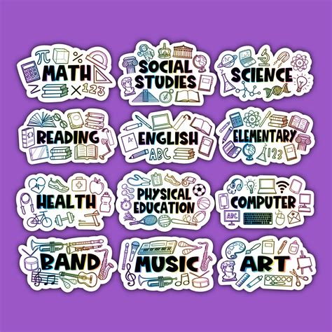 Classroom Rainbow Subject Labels 48 Labels Editable On Canva Printables