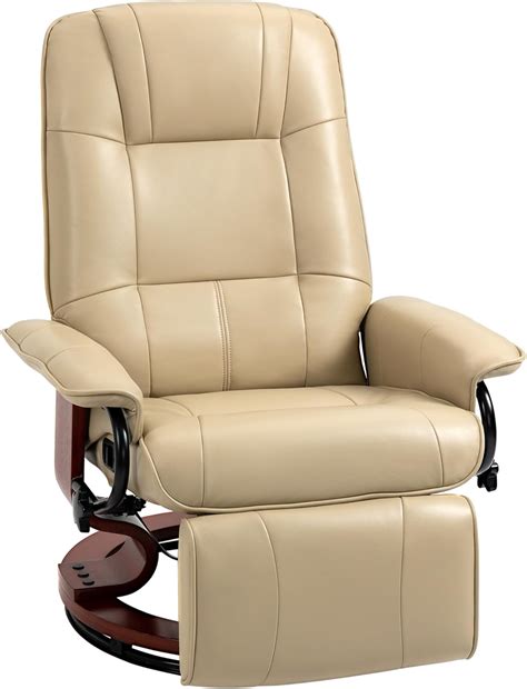 Homcom Swivel Recliner Chair Pu Leather Reclining Armchair