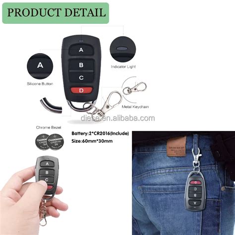 MHz Universal Wireless RF Remote Control Garage Gate Door Remote Control Key Fob Controller