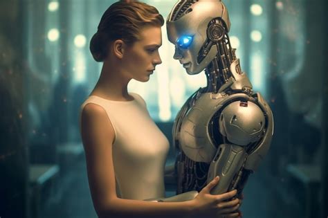 Premium Photo Love Relationship Between A Human And A Robot The Connection Of Human Feelings