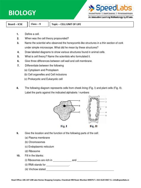 Cell The Unit Of Life Important Qs Important Questions Icse 3c1601ad Ede4 44cb 947c 45b6e70e0fd5