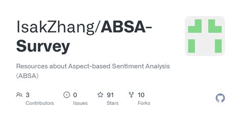 Github Isakzhangabsa Survey Resources About Aspect Based Sentiment