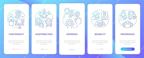 Premium Vector Product Needs Blue Gradient Onboarding Mobile App Screen