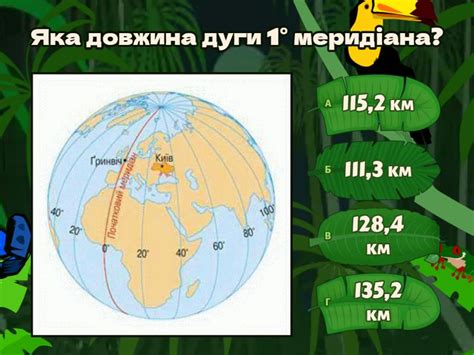 Практична робота 3 Визначення протяжності в градусах і кілометрах дуги меридіану екватора