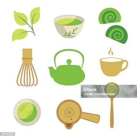 일본 민족과 국가 다도 말 아이콘 설정합니다 티 전통 디자인을 위한 장식적인 요소입니다 흰색 바탕에 파티 기호 벡터 일러스트 레이 션 차 뜨거운 음료에 대한 스톡 벡터 아트