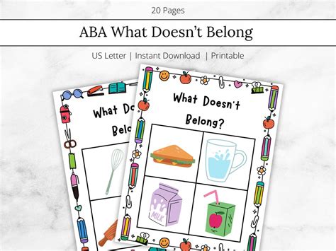 Aba What Doesn T Belong Worksheets Aba Visual Discrimination Aba Categorization Activity
