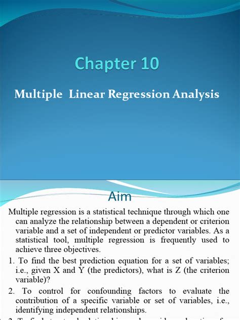 chapter 10 multiple regression pdf linear regression coefficient