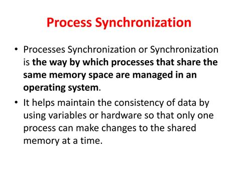 Solution Process Synchronization Studypool