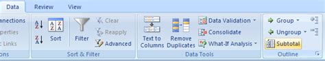 Calculate Subtotals And Totals Subtotal Formula Microsoft Office Excel 2007 Tutorial