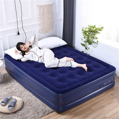 팽창식 침대 더블 가정용 싱글 더블 레이어 매트리스 접이식 여행 두꺼운 야외 에어 침대air 매트리스 Aliexpress