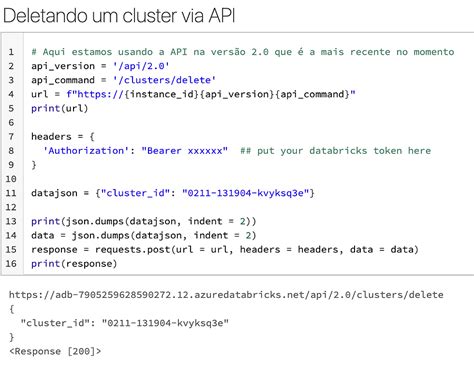 databricks apis clusters list create e delete