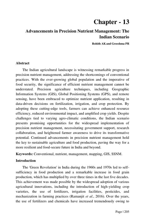 Pdf Chapter 13 Advancements In Precision Nutrient Management The Indian Scenario
