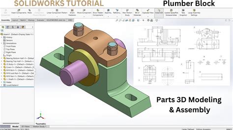 Plumber Block Parts 3d Modeling And Assembly In Solidworks Youtube