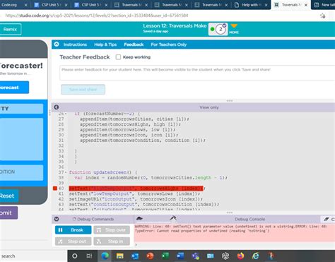 Help With Hackathon Project Uistring Error CS Principles Code Org Professional Learning