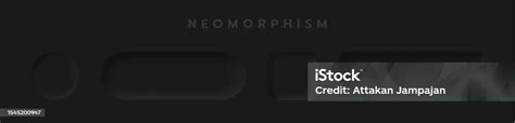블랙 버튼 Neumorphism 디자인 요소 벡터 세트 Ui 웹 디자인 또는 애플리케이션 Ui 디자인을 위한 버튼 및 요소 3차원 형태에 대한 스톡 벡터 아트 및 기타