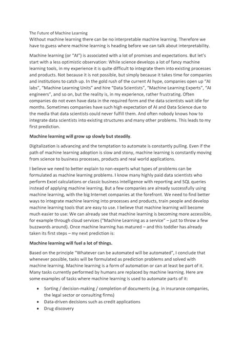 The Future Of Machine Learning The Future Of Machine Learning Without Machine Learning There