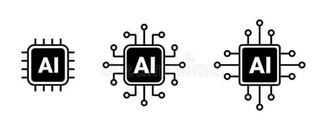 Ai Processor Chip Icon Artificial Intelligence Processor Circuit
