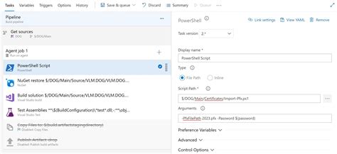import a pfx file at build time
