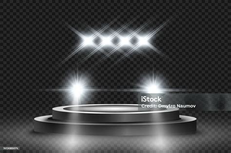 투명 한 배경에 격리 된 자동차 헤드 라이트의 현실적인 흰색 광선 둥근 광선 경찰 차 헤드라이트에서 켜집니다 경찰 순찰 3차원 형태에 대한 스톡 벡터 아트 및 기타 이미지