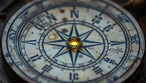Vintage Compass Close Up Navigation Direction Exploration Travel Adventure Tool Guide Find Way