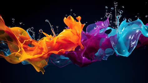 Premium Ai Image A Photo Capturing The Dynamic Movement And Shapes Of Splashing Water In