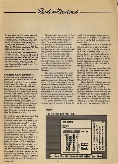 Computes Atari St Issue 01 October 1986 Atari Magazine Scans Pdf