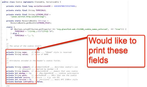 Java Any Utilities To Print All Fields Of A Rvletcookie