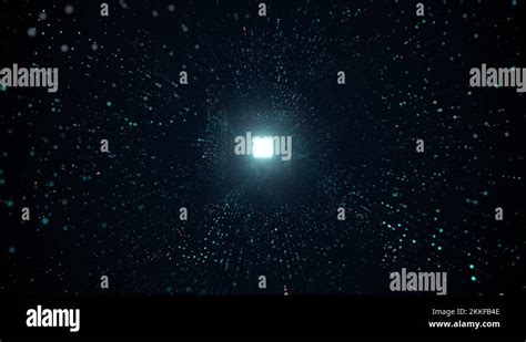 Motion Flying Digital Tunnel Technological Tunnel With Matrix Binary