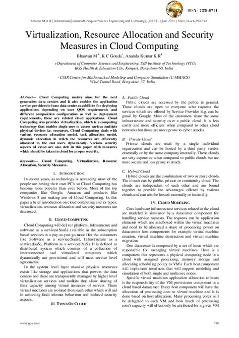 Pdf Virtualization Resource Allocation And Security Measures In