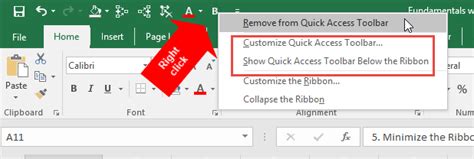 The Quick Access Toolbar Online Excel Training AuditExcel Co Za