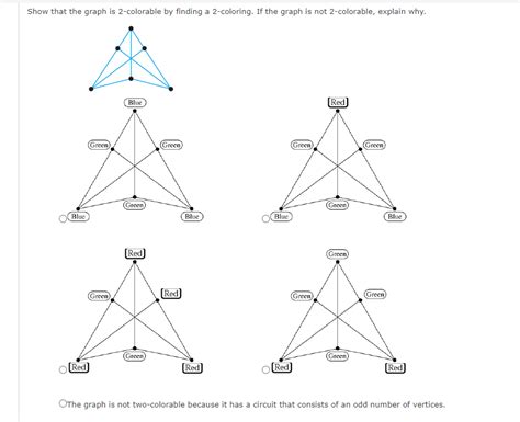 Solved Show That The Graph Is 2 Colorable By Finding A