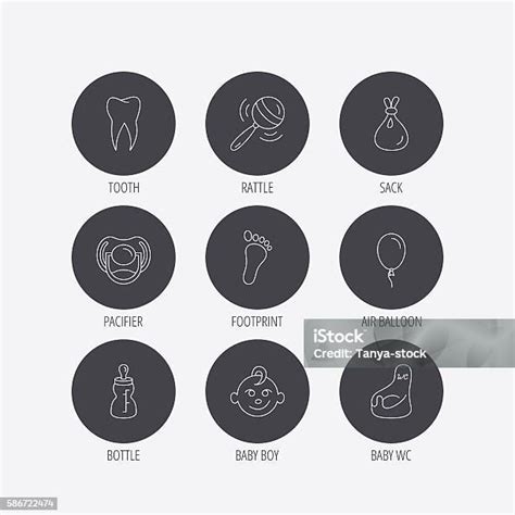 어린이에게 우유병이나 노리개 젖꼭지 베이비 남자아이 및 병 아이콘 이 팻말 곧은에 대한 스톡 벡터 아트 및 기타 이미지 곧은 바람 발자국 Istock