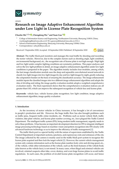 Pdf Research On Image Adaptive Enhancement Algorithm Under Low Light
