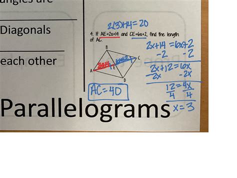 Properties Of Parallelograms Math Geometry Properties Of