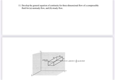 Solved Develop The General Equation Of Continuity For Chegg