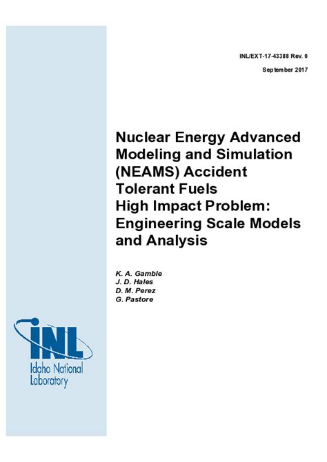 Pdf Nuclear Energy Advanced Modeling And Simulation Neams Accident
