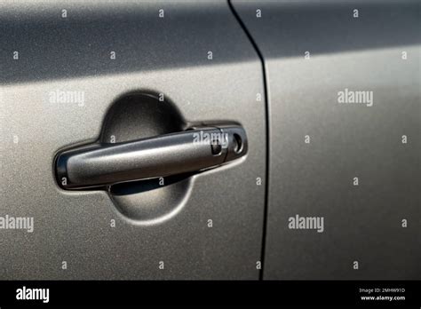 Car Door Handle With Unlock Button Keyless Entry Car Door Handle With Touch Sensor Stock Photo