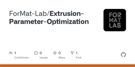 Github Format Labextrusion Parameter Optimization