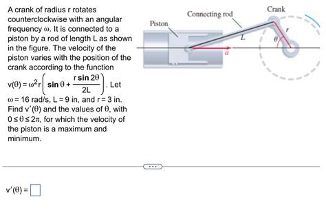 solved a crank of radius r rotates counterclockwise with an