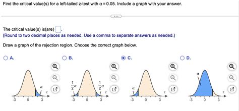 Solved Find The Critical Values For A Left Tailed Z Test