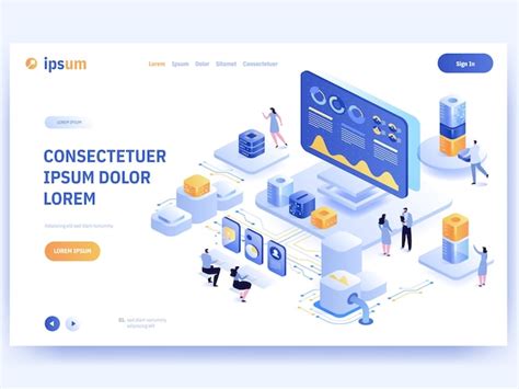 데이터 시각화 및 비즈니스 분석 개념 프리미엄 벡터