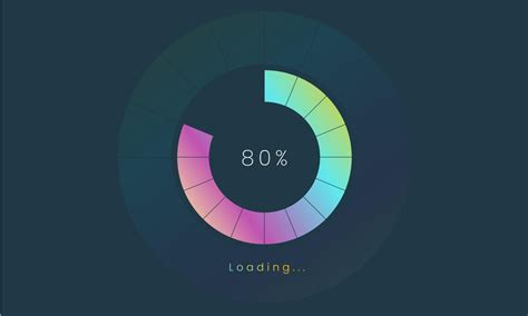 Premium Vector 80 Percent Loading User Interface A Futuristic Loading Icon Colorful Loading