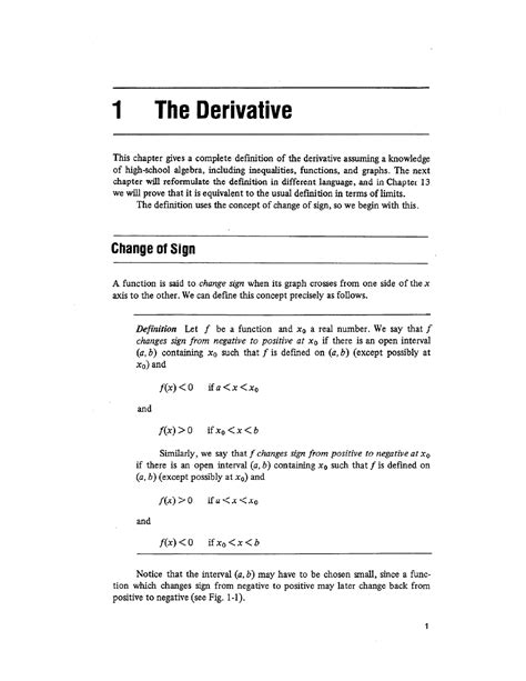 Calculus II THE DERIVATIVE The Derivative This Chapter Gives A Complete Definition Of