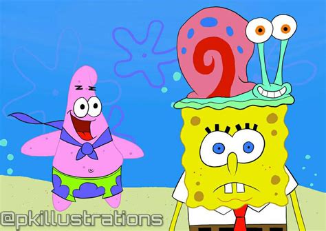 Spongebob Patrick And Gary By Pkillustrations On Deviantart