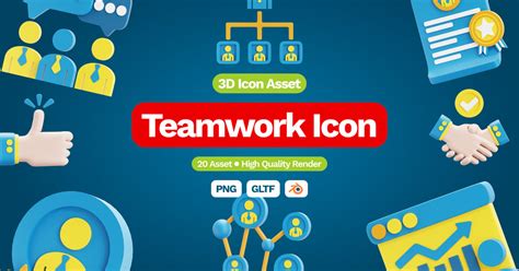 3d Teamwork Icon Objects Ft 3d And Icon Envato