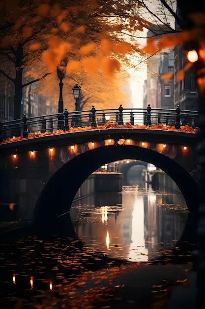 Premium Ai Image Bridge Over River Generative Ai