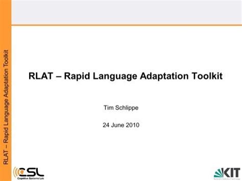 Rlat Rapid Language Adaptation Toolkit