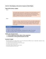 Developing A Discursive Response Addressing Both Sides Of The Course Hero